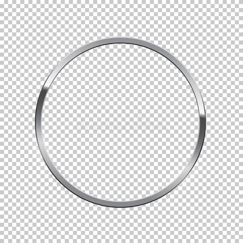 Silver Ring Isolated on Transparent Background. Vector Chrome Frame ...