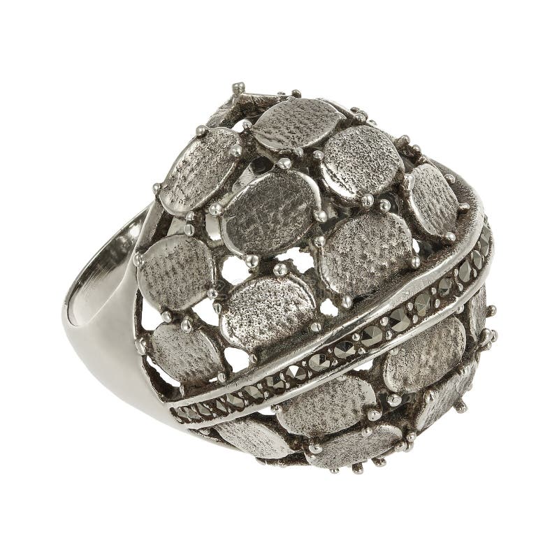 Silver Ring on a White Background Stock Image - Image of design ...