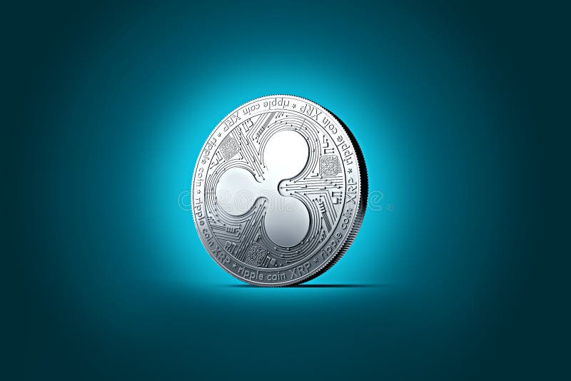 Silver Ripple XRP Coin on a Gently Lit Turquoise Background. Stock ... Silver Ripple XRP Coin on a Gently Lit Turquoise Background. Stock ...