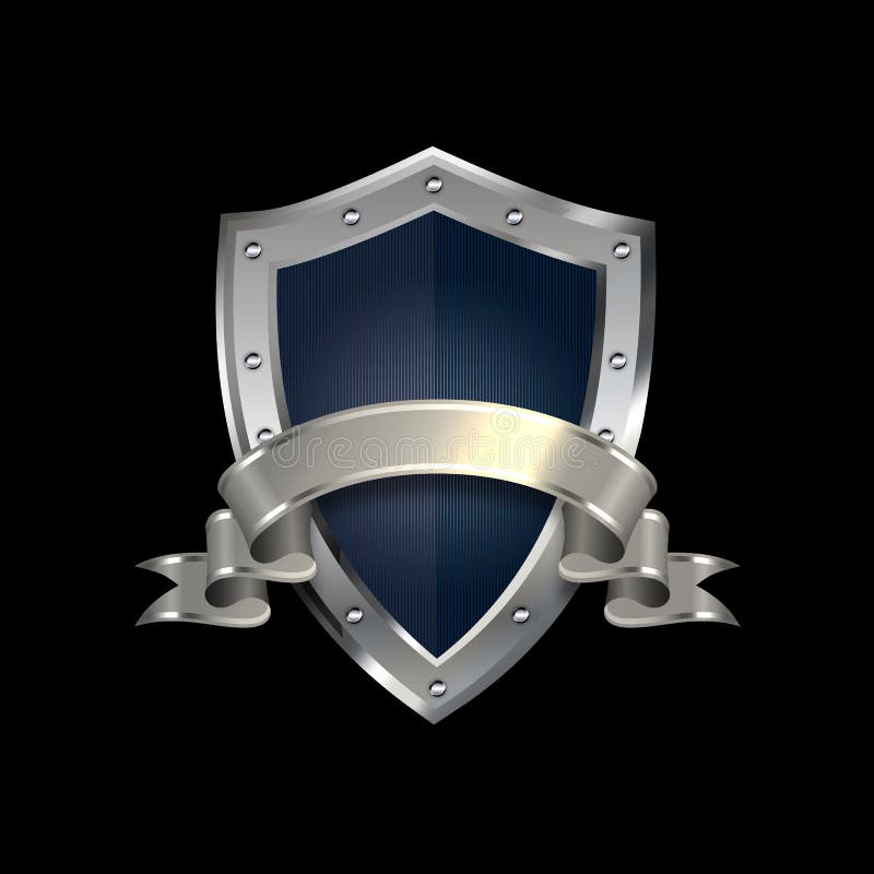 Silver Riveted Shield and Silver Ribbon. Stock Illustration ...