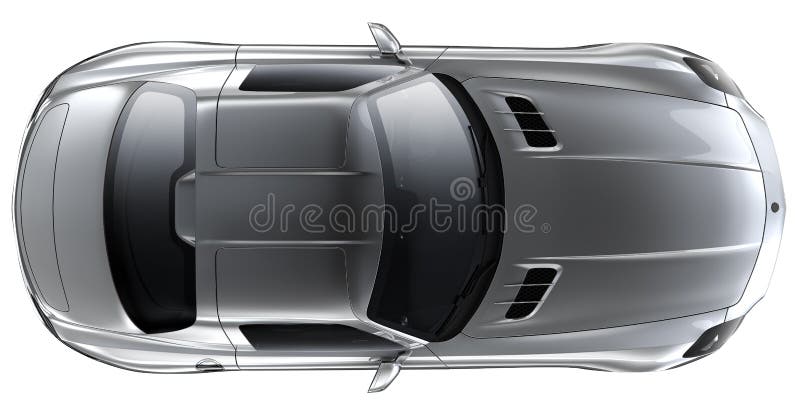 Silver car - top view stock illustration. Illustration of glass - 38720086