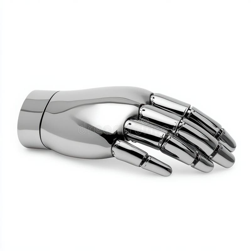 A Silver Robot Hand on a White Background with No People, AI Stock ...