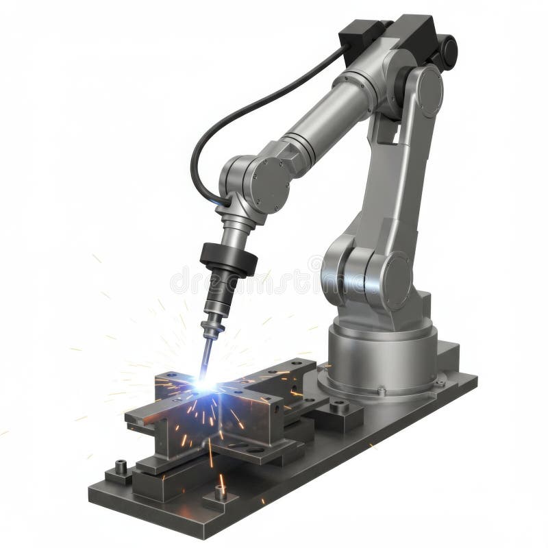 Silver Robotic Arm Welding Metal Piece Stock Illustrations – 1 Silver ...