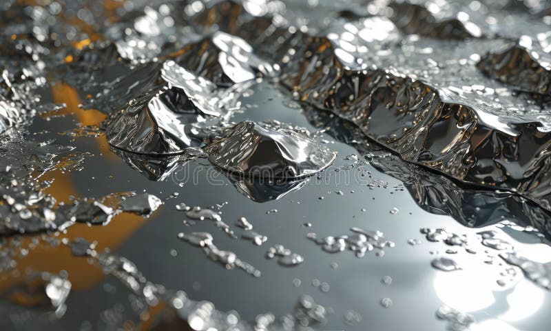 A Silver Rock is Shown in a Reflective Surface, with a Reflection of a ...