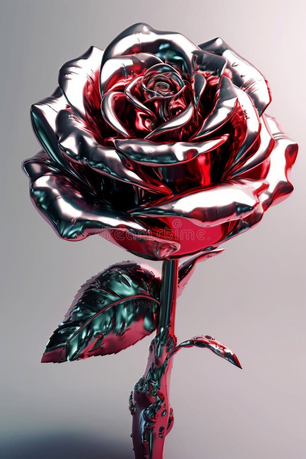 Silver Rose Flower on a Light Background Stock Illustration ...