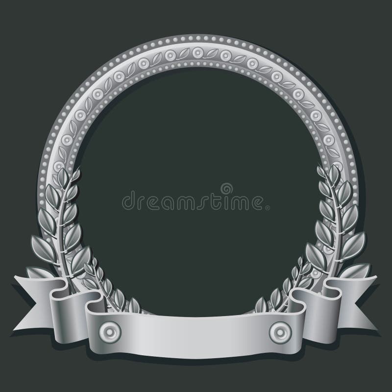 Silver round frame stock vector. Illustration of ellipse - 8588563