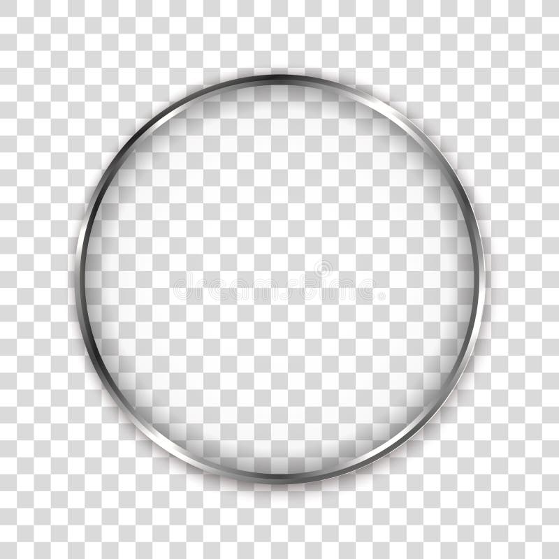 Silver Round Frame Banners on Transparent Background Stock Vector ...