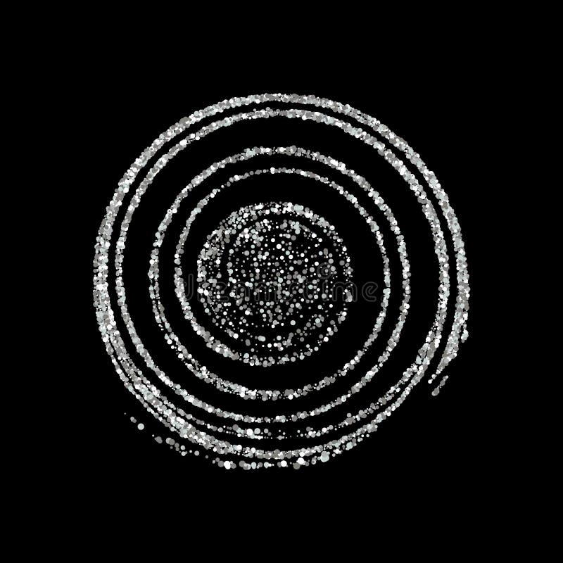 Silver Round Frame with Sparkles Silver Glitters Background Stock ...