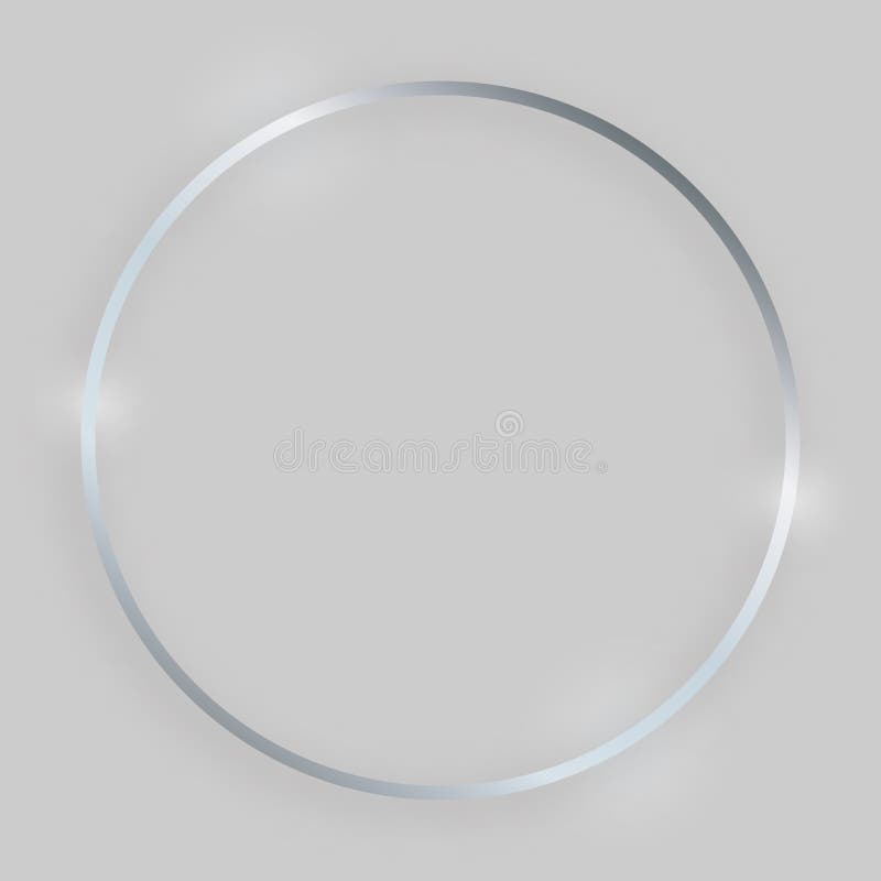 Silver Round Shiny Frame with Glowing Effects Stock Vector ...