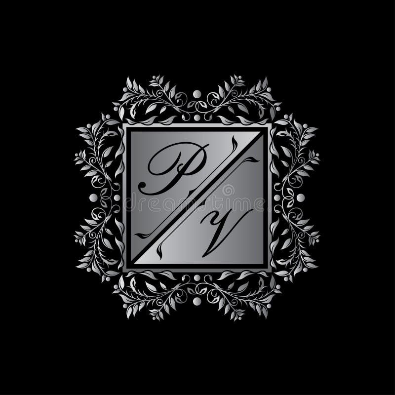 Silver Royal Wedding PV Letter Logo Stock Illustration - Illustration ...