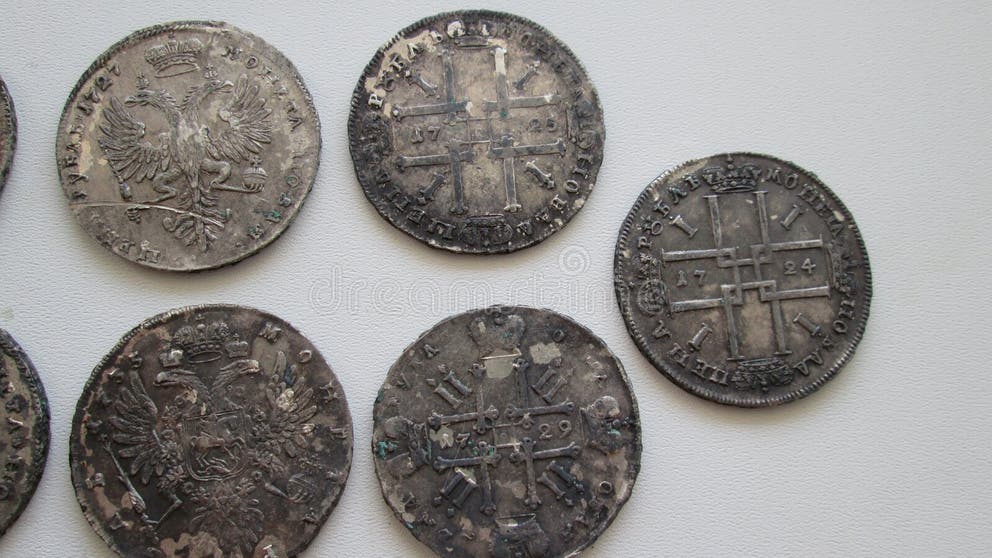 Silver Rubles of the Russian Empire. Editorial Image - Image of rulers ...