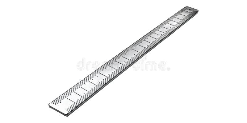 Silver Ruler 3D Isolated on Transparent Background Stock Image ...