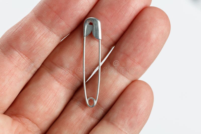Silver safety pin stock photo. Image of spike, metal - 96540114