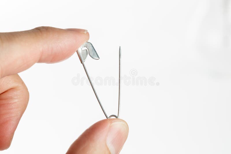 Silver safety pin stock photo. Image of fasten, object - 96540022