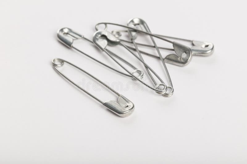 Silver safety pin stock photo. Image of needle, curve - 96540092