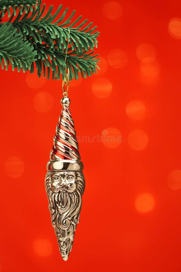 Silver Santa ornament stock image. Image of santa, face - 4715669