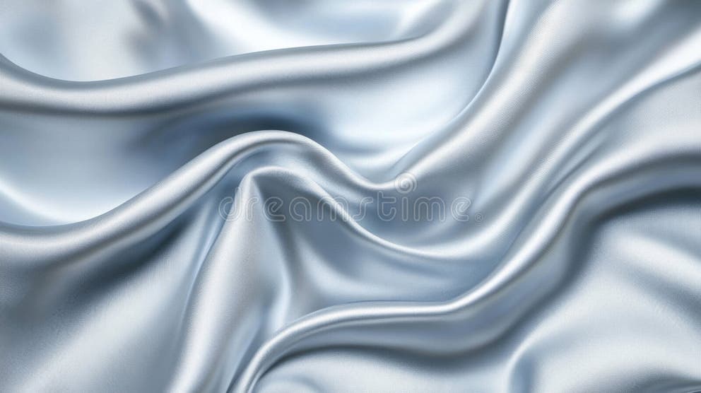 Silver Satin Draped Fabric Smooth Texture Background Stock Illustration ...