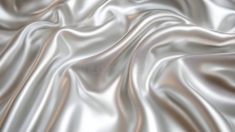 Silver Satin Draped Fabric Smooth Texture Background Stock Illustration ...