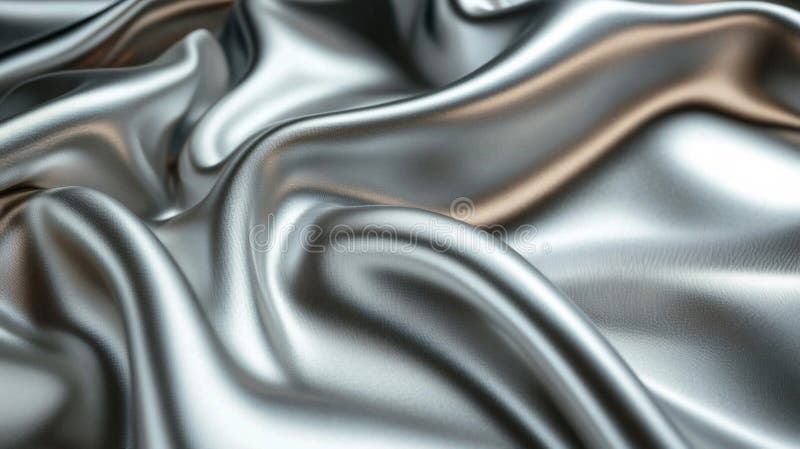 Silver Satin Draped Fabric Soft Luxurious Texture Stock Illustration ...