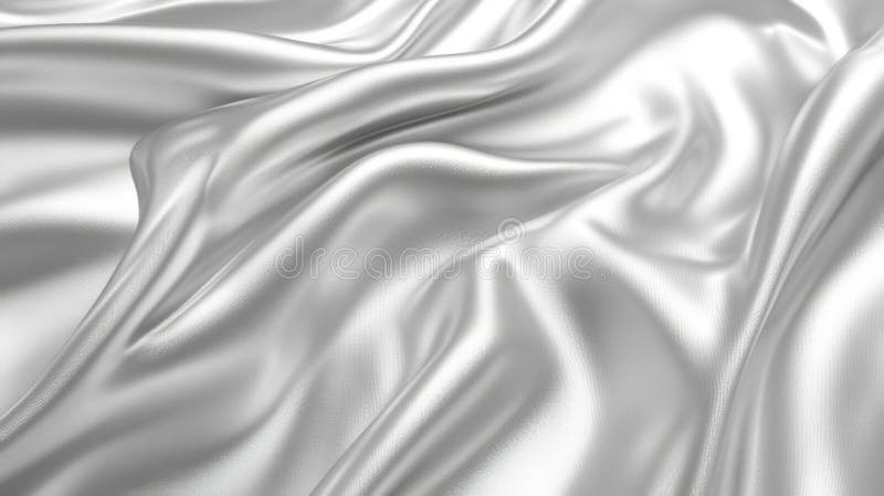 Silver Satin Fabric Draped Smoothly Showing Texture Stock Illustration ...