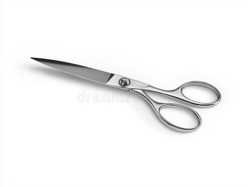 Precision Cutting: Silver Scissors on Minimalist White Background for ...