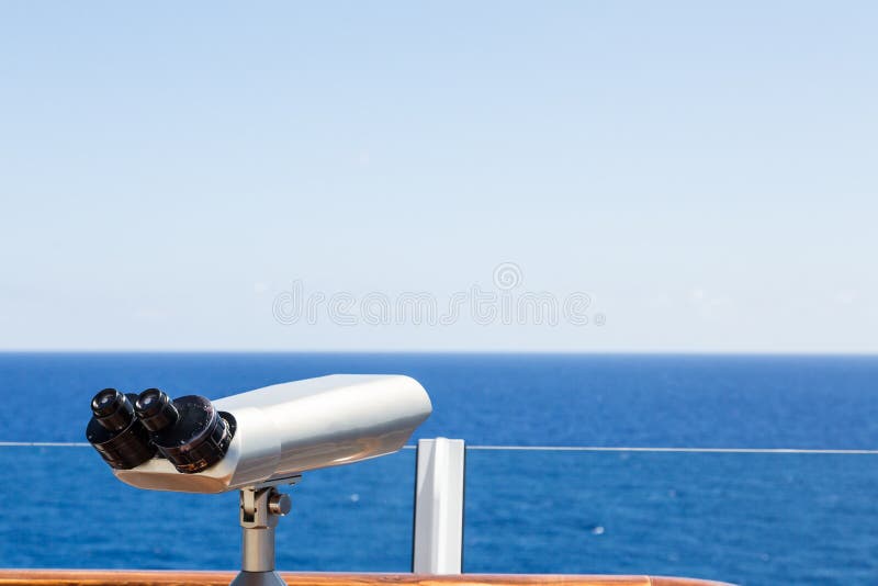 Silver Scope Overlooking Blue Sea Stock Photo - Image of ship ...