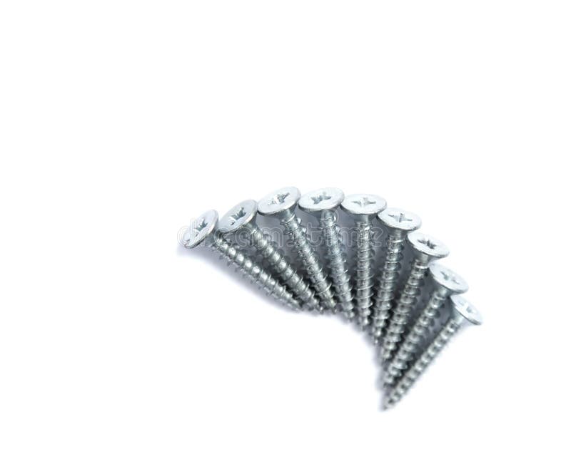 Diagonal Row of Metal Screws Stock Photo - Image of chrome, industry ...