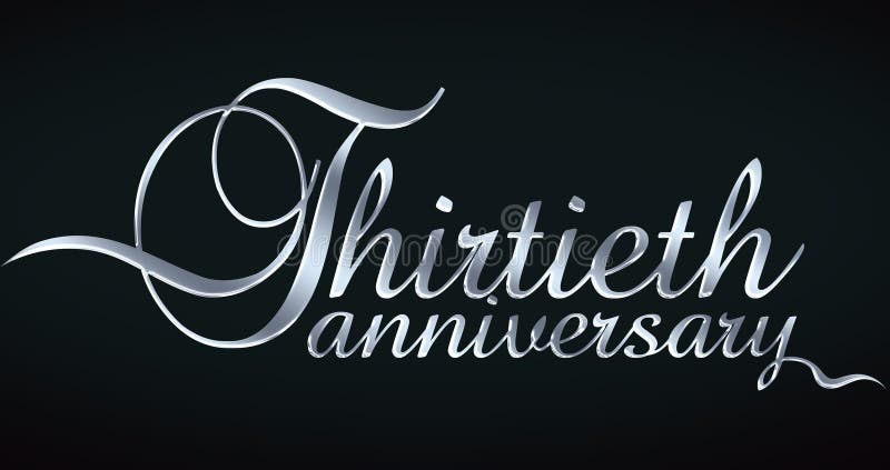 30th Anniversary Isolated Silver Lettering on Transparent Background ...