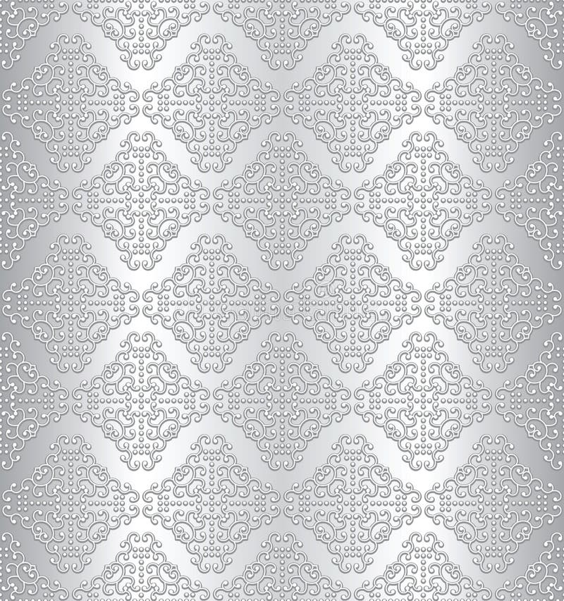 Silver Seamless Paisley Wallpaper Stock Vector - Illustration of ...
