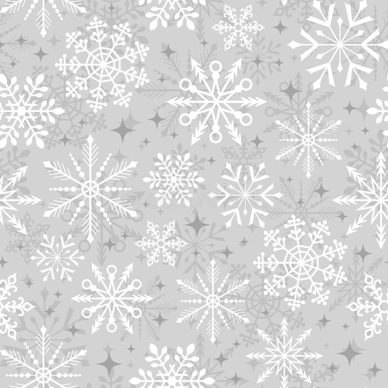 Silver Seamless Winter Snowflake Pattern Stock Vector - Illustration of ...