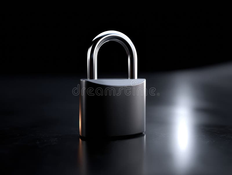 Silver Security Lock in Empty Room Stock Illustration - Illustration of ...