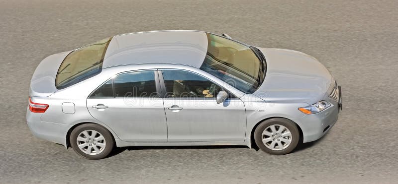 Silver sedan car stock image. Image of profile, speed - 4112021