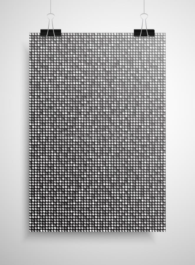 Silver Sequin Poster on the Wall. Eps 10. Stock Vector - Illustration ...