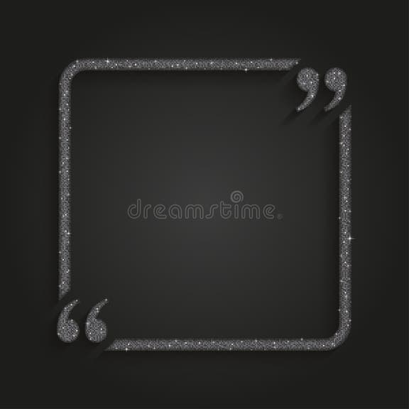 Silver Sequin Square Quote Blank Template. Stock Vector - Illustration ...