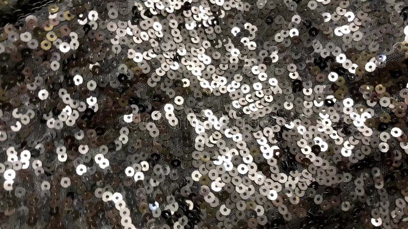 Silver Sequins Fabric Pattern Texture Fashion Background. Stock Video - Video of abstract ...
