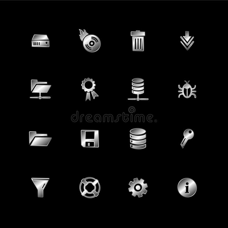 Silver server icons stock vector. Illustration of internet - 4642647
