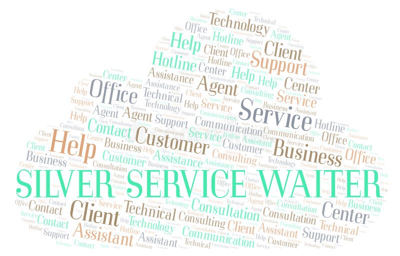 Silver Service Waiter Word Cloud. Stock Illustration - Illustration of ...