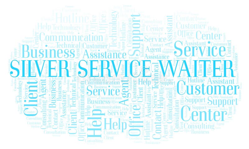 Waiter Word with Retro Font Stock Vector - Illustration of tray, work ...