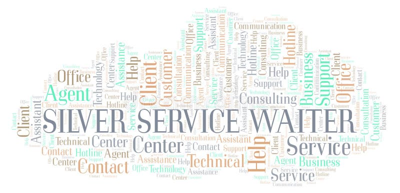 Waiter Word with Retro Font Stock Vector - Illustration of tray, work ...