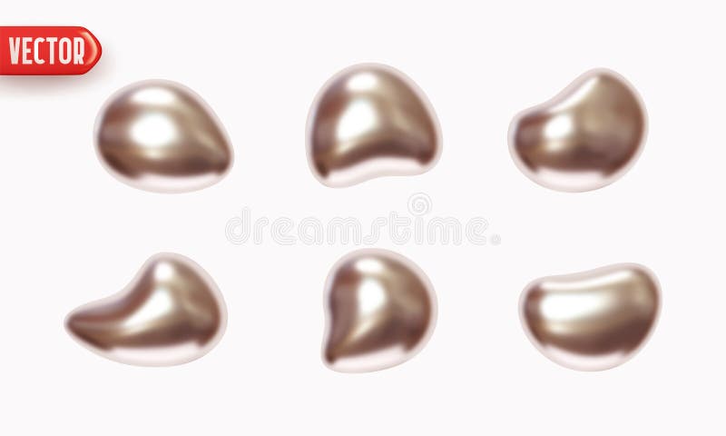 Silver Set of Flat Liquid Drops of Different Shapes of Objects ...