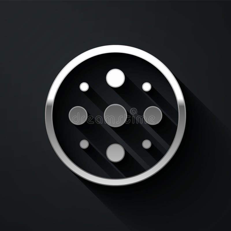 Silver Sewing Button for Clothes Icon Isolated on Black Background ...