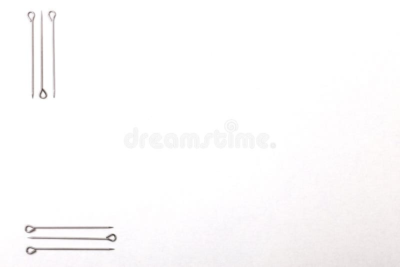 Silver Sewing Pins on White Studio Background Stock Photo - Image of ...