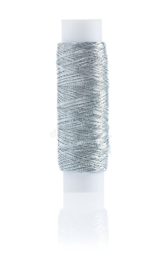 Silver sewing thread stock photo. Image of sewing, rolled - 30094184
