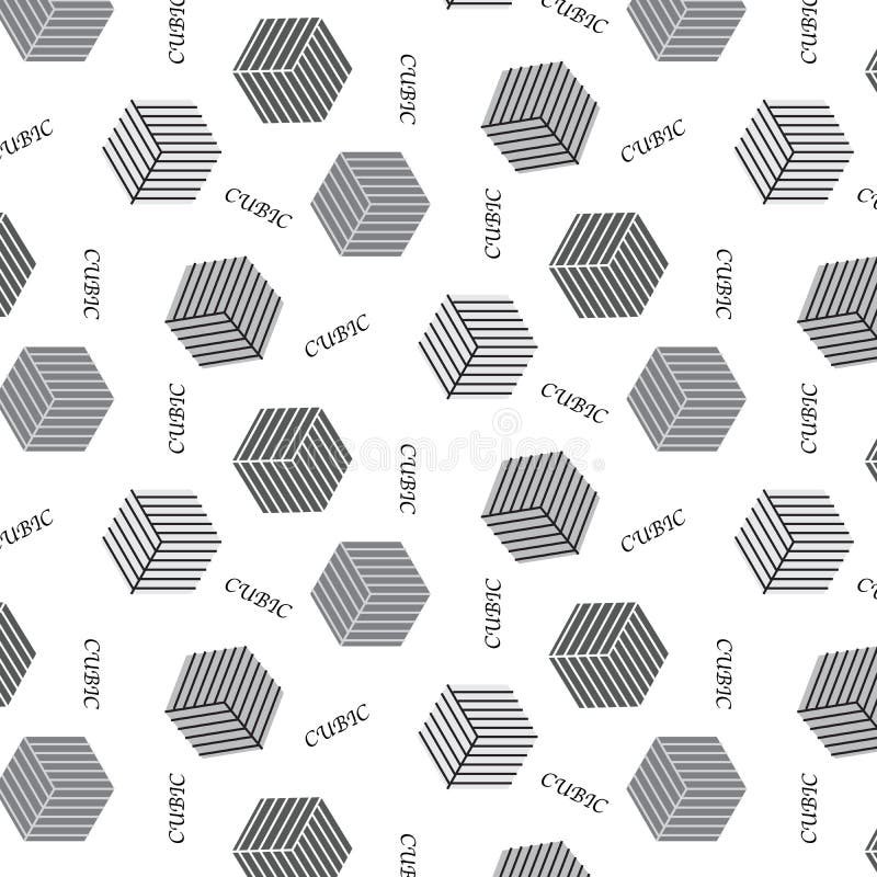 Silver Shade Cubic Shape with Line Inside and Cubic Word Pattern Stock ...