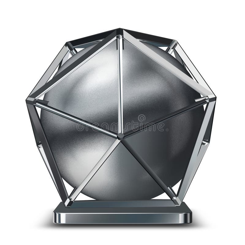 Silver Shape, Geometric Figure, 3D Render, Background, Unique Design ...