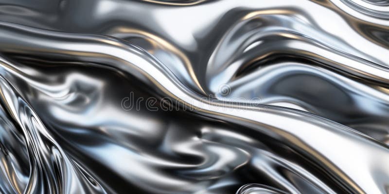 Silver Sheen Fabric Showcasing Elegant Material Concept with Wave ...