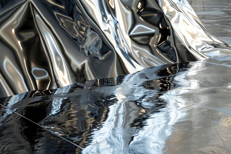 A Silver Sheet of Plastic is Draped Over a Floor with Generative AI ...