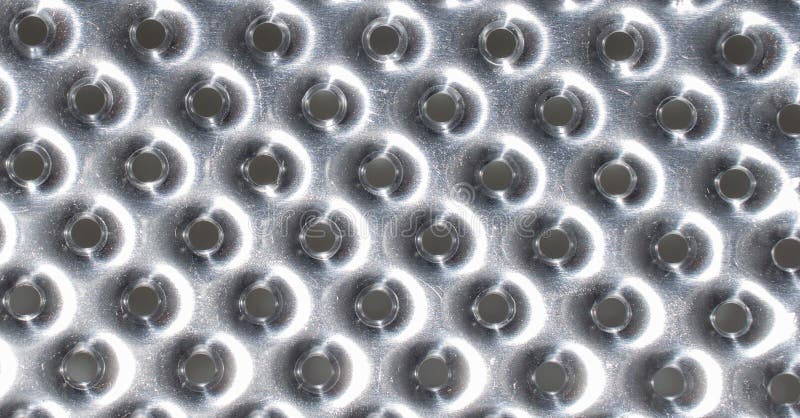 Silver Sheet with Round Holes Stock Photo - Image of hole, abstract ...