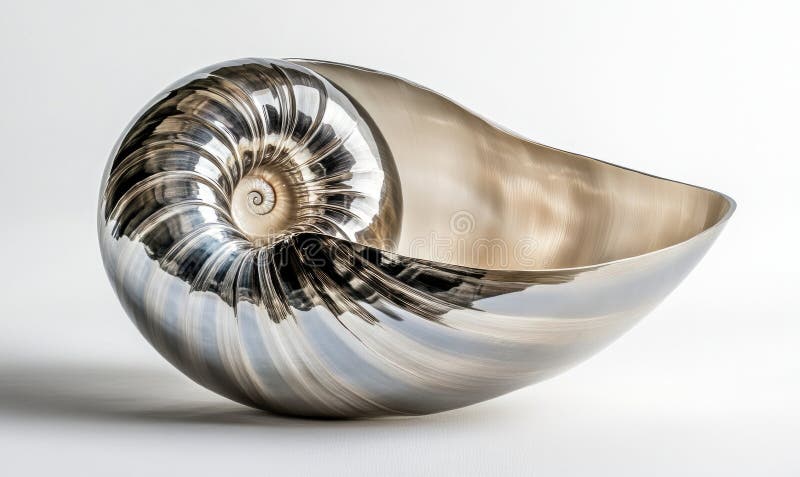 A Silver Shell with a Spiral Design Stock Illustration - Illustration ...