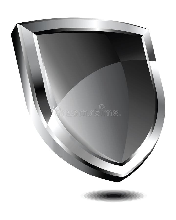 Silver shield stock vector. Illustration of chrome, shield - 46000082
